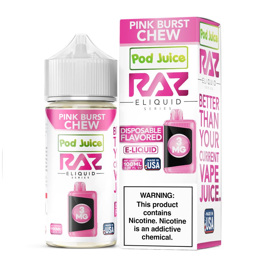 Pink Burst Chew | Pod Juice x RAZ | 100mL | Flawless Vape Shop